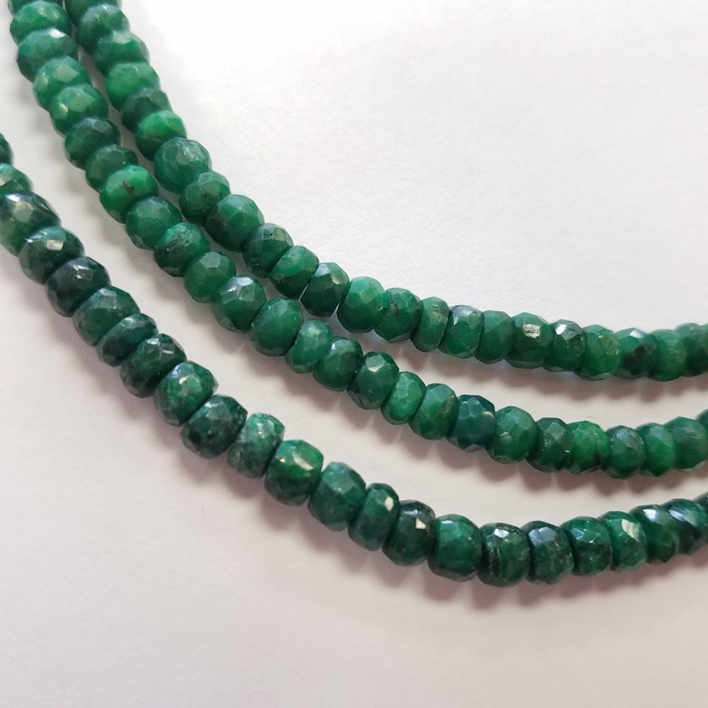 Emerald Bead Strands - Faceted Rondelles - Bead World Online Shop